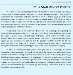 Get Top Statement of Purpose for MBA for Early Acceptance