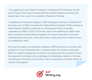Professional Assistance With Nursing Statement of Purpose