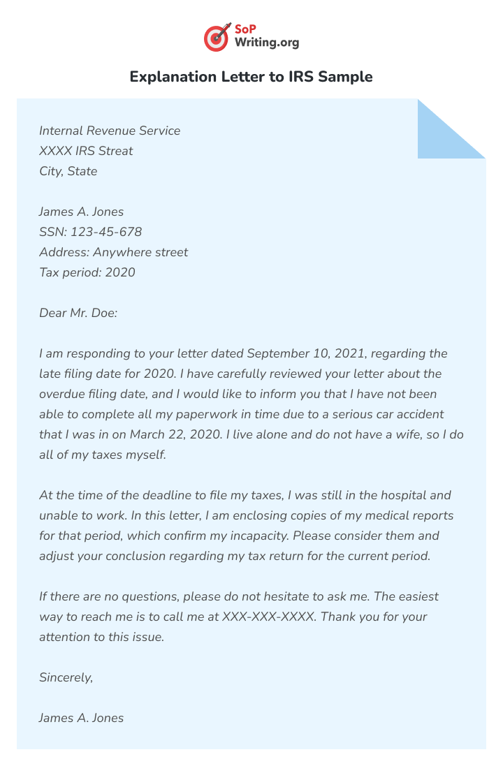 Personal Letter To Irs